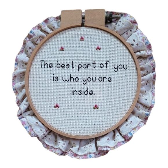 Handmade | Wall Decor | Cross Stitch Embroidery Hoopthe Best Part Of ...